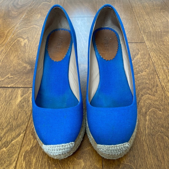 J. Crew | Shoes | Seville Espadrille Wedges In Canvas Bright Royal Blue ...
